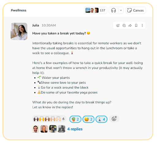 How to Write the Best Slack Announcement Post to Promote Wellness ...